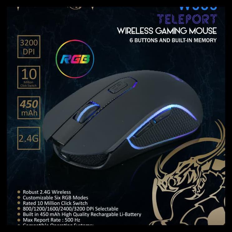 Jual Imperion Wireless Gaming Mouse W505 Teleport Rechargeable Charging ...