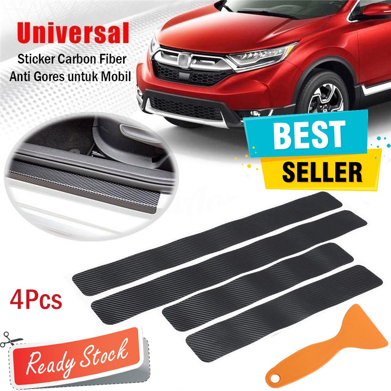 Jual Stickers Carbon Fiber Anti Gores untuk Mobil 4 Pcs Universal ...