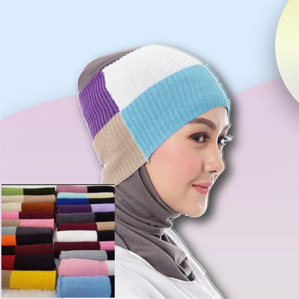 Jual Ciput Inner Iner Rajut 4 Warna Dalaman Jilbab | Shopee Indonesia