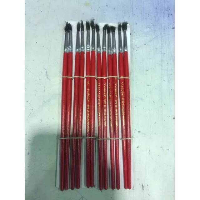 Jual 1/2 lusin kuas lukis pagoda no 6 / kuas cat air pagoda | Shopee ...