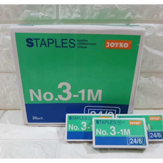 Jual ISI STAPLES JOYKO NO.3-1M / SETEPLES BESAR [ 1PACK- 20 BOX ...