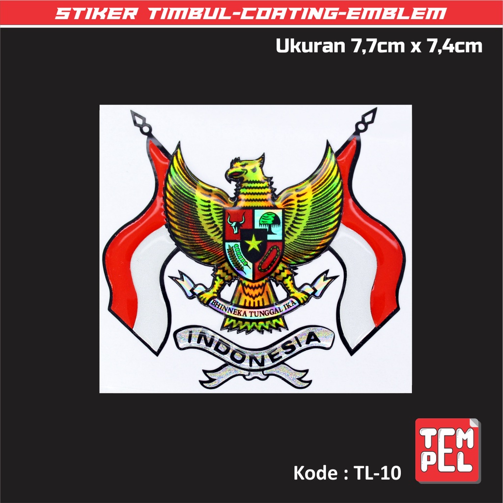 Jual Stiker Timbul/Coating/Emblem/Embos/3D motif Garuda Bendera ...