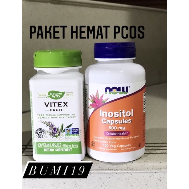 Jual Paket PCOS Nature’s Way Vitex 100 vcaps & Now Inositol 500mg 100 caps | Shopee Indonesia