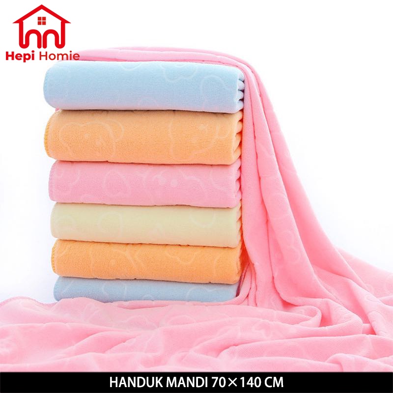 Jual [HH] HANDUK MANDI EMBOSS 70X140 CM / TOWEL QUICK DRY DEWASA BESAR ...
