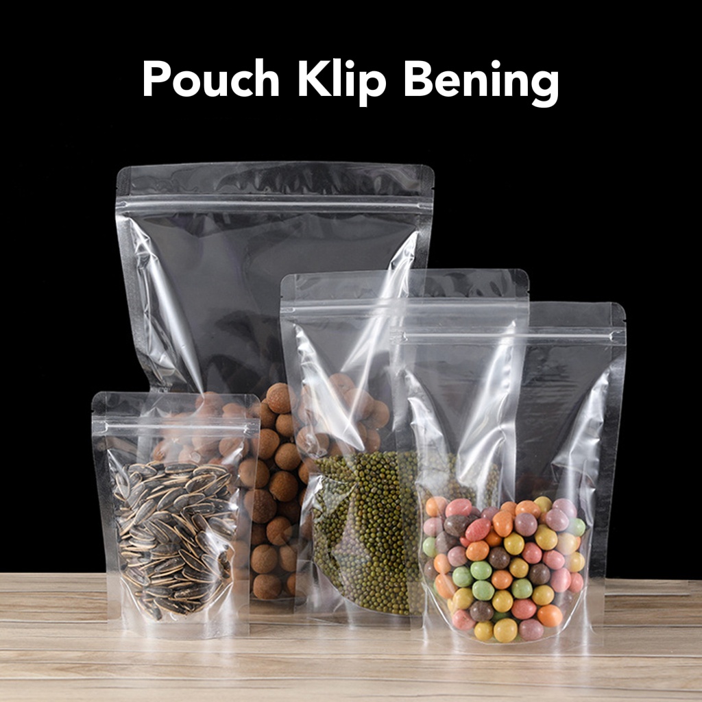 Jual STANDING POUCH BENING/PLASTIK KEMASAN TRANSPARANT ZIPLOCK | Shopee ...