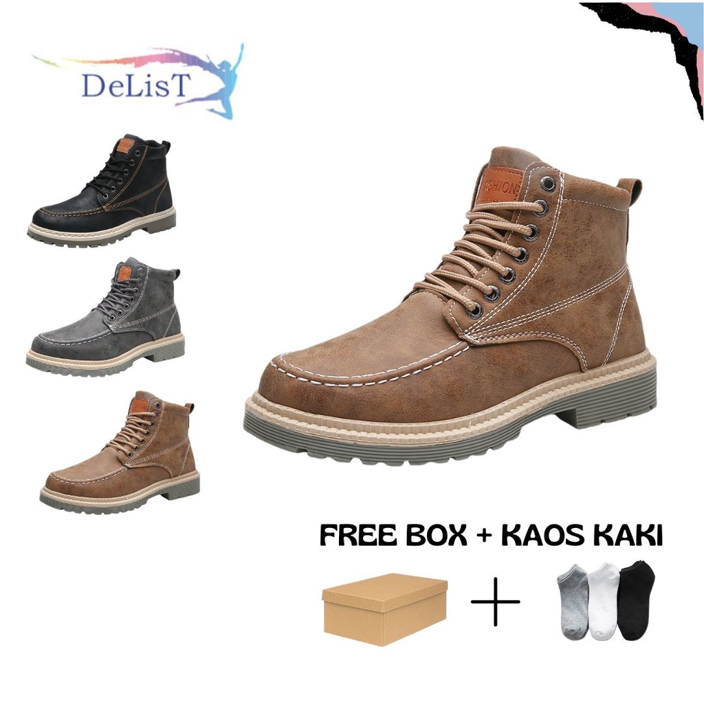 Jual [DELIST] Free Box + Kaos kaki -Sepatu Sneakers Boots Pria Import ...