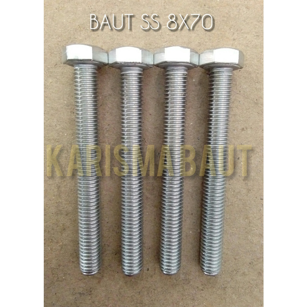 Jual Baut Stainless steel 8 x 70 / BAUT SS 8X70 (kunci 13) | Shopee ...