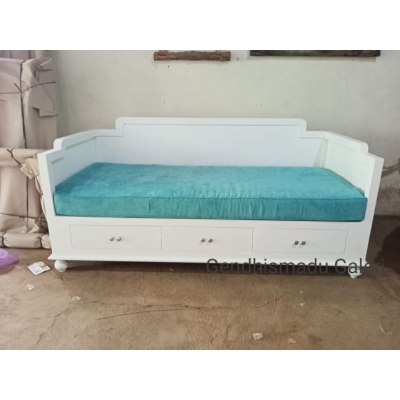 Jual Bangku Kursi Sofa Putih 3 Laci | Shopee Indonesia