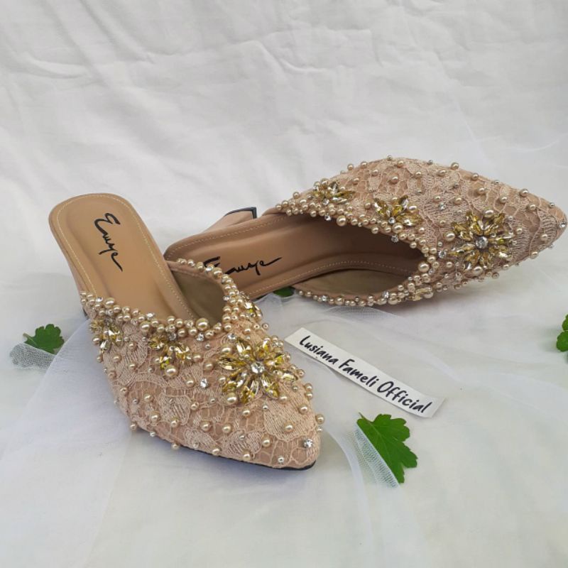 Jual LEE_YUJIN I heels Sepatu payet pengantin wanita wedding shoes ...
