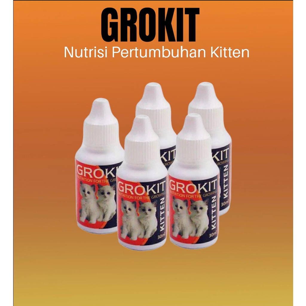 Jual Grokit 30ml Vitamin Pertumbuhan Anak Kucing Kitten Gro Kit 30 ml | Shopee Indonesia