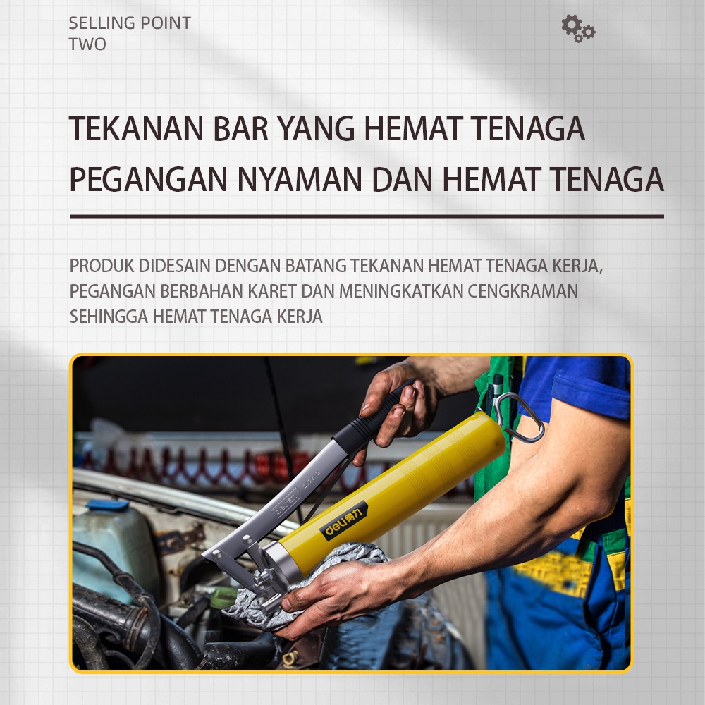 Jual Deli Grease Gun/Pompa Gemuk 400CC 4500/6000 psi Untuk Oli DL260X ...