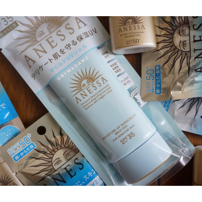 Jual ORIGINAL ANESSA Moisture UV Sunscreen Mild Gel SPF+++ 35 (for sensitive skin) | Shopee ...