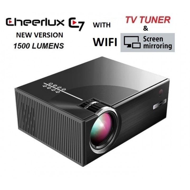 Jual CHEERLUX C7 WiFi and TV Tuner - Mini LED Projector 1500 Lumens ...