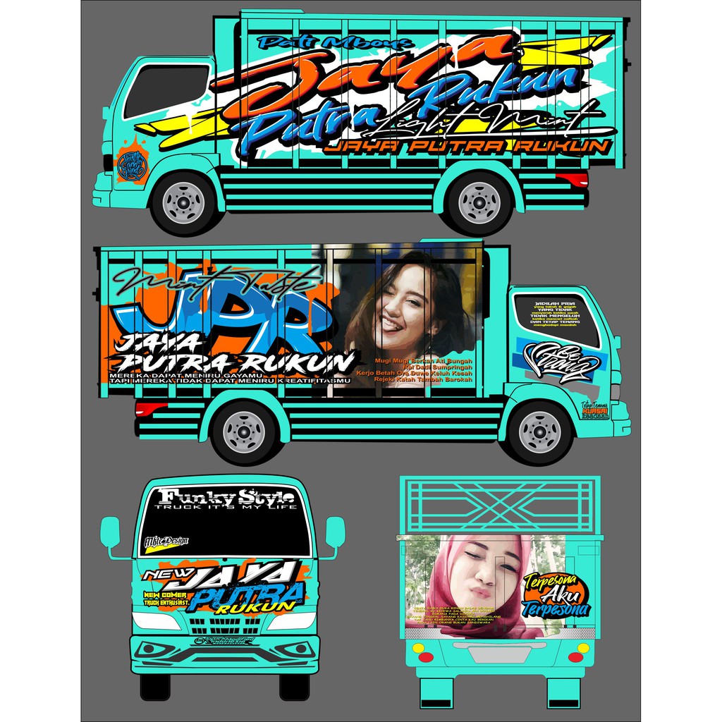Jual stiker printing truck full body ukuran standar kabin canter atau ...