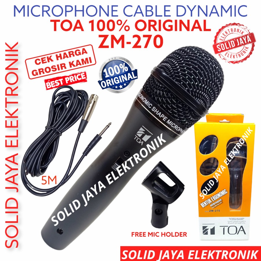 Jual MIC MICROPHONE TOA ZM270 ZM-270 KABEL PROFESIONAL DINAMIC DYNAMIC MIK ZM-270 ZM 270 ...