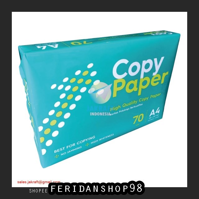 Jual FS62 KERTAS PRINT & FOTOCOPY KERTAS HVS A4 ATK 70 GSM SIDU PAPER ...