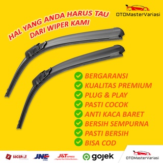 Jual wiper mobil frameless sepasang isi 2Pcs untuk semua jenis mobil ...