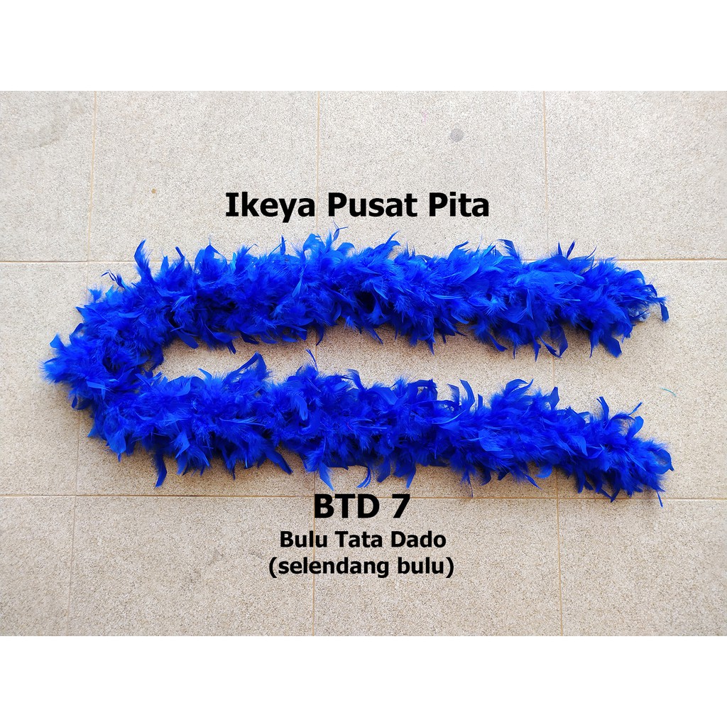 Jual (1 lonjor) Bulu Tata dado Biru Tua (BTD 7), Selendang Bulu Angsa ...