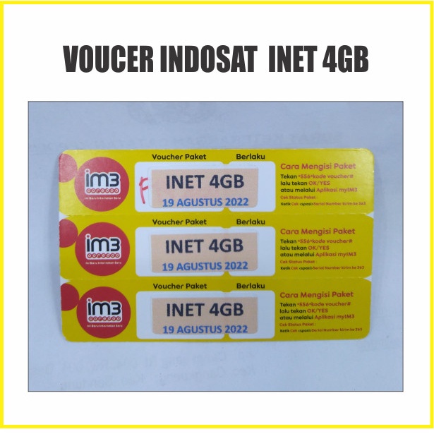 Jual VOUCHER DATA INDOSAT IM3 INET KUOTA 4GB | Shopee Indonesia