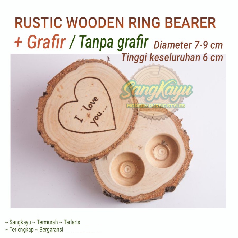 Jual SangKayu Rustic Wooden Ring Box Ring Bearer Tempat Cincin ...