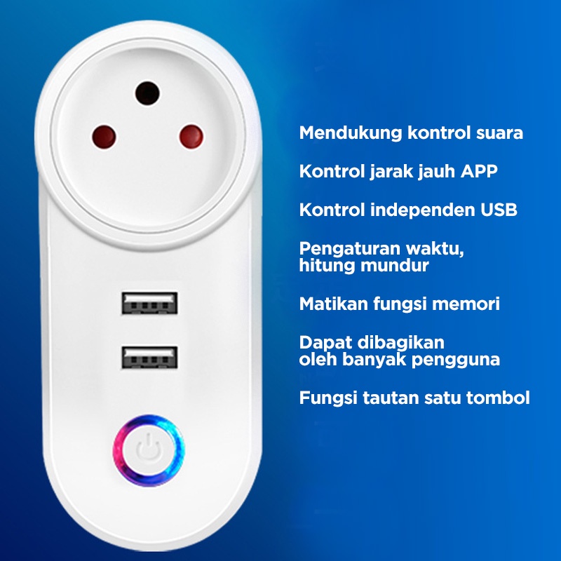 Jual Colokan Listrik Pintar dengan USB Smart Home / Smart Plug with USB ...