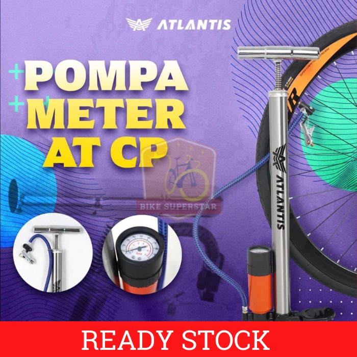 Jual Pompa Tabung Angin Ban Sepeda, Motor, Mobil Atlantis Hidrolik High ...