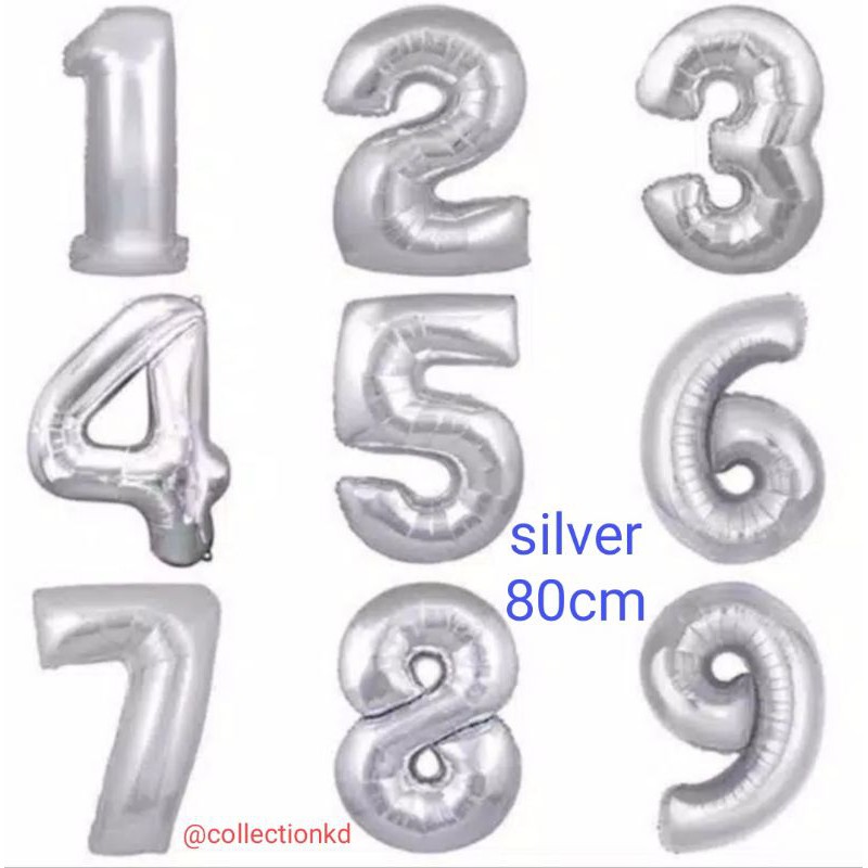 Jual Balon Angka Silver Besar | Balon Angka Silver Jumbo | Shopee Indonesia