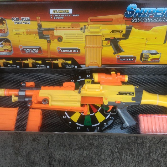 Jual TEMBAKAN NERF REPLIKA SNIPER SOFT BULLET GUN 7003 | Shopee Indonesia