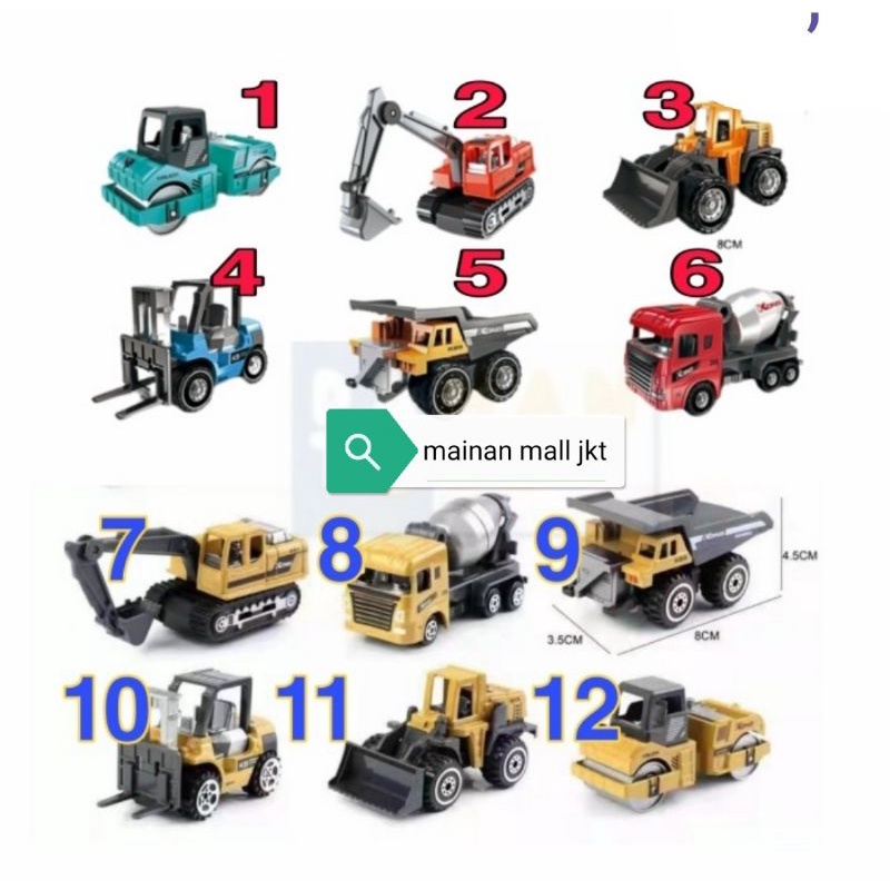 Jual Mainan mobil diecast besi truk bangunan mobil konstruksi excavator ...