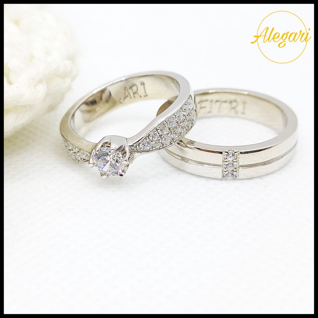 Jual Cincin Couple Tunangan Nikahan Perak Asli Sesuai Gambar Bisa ...