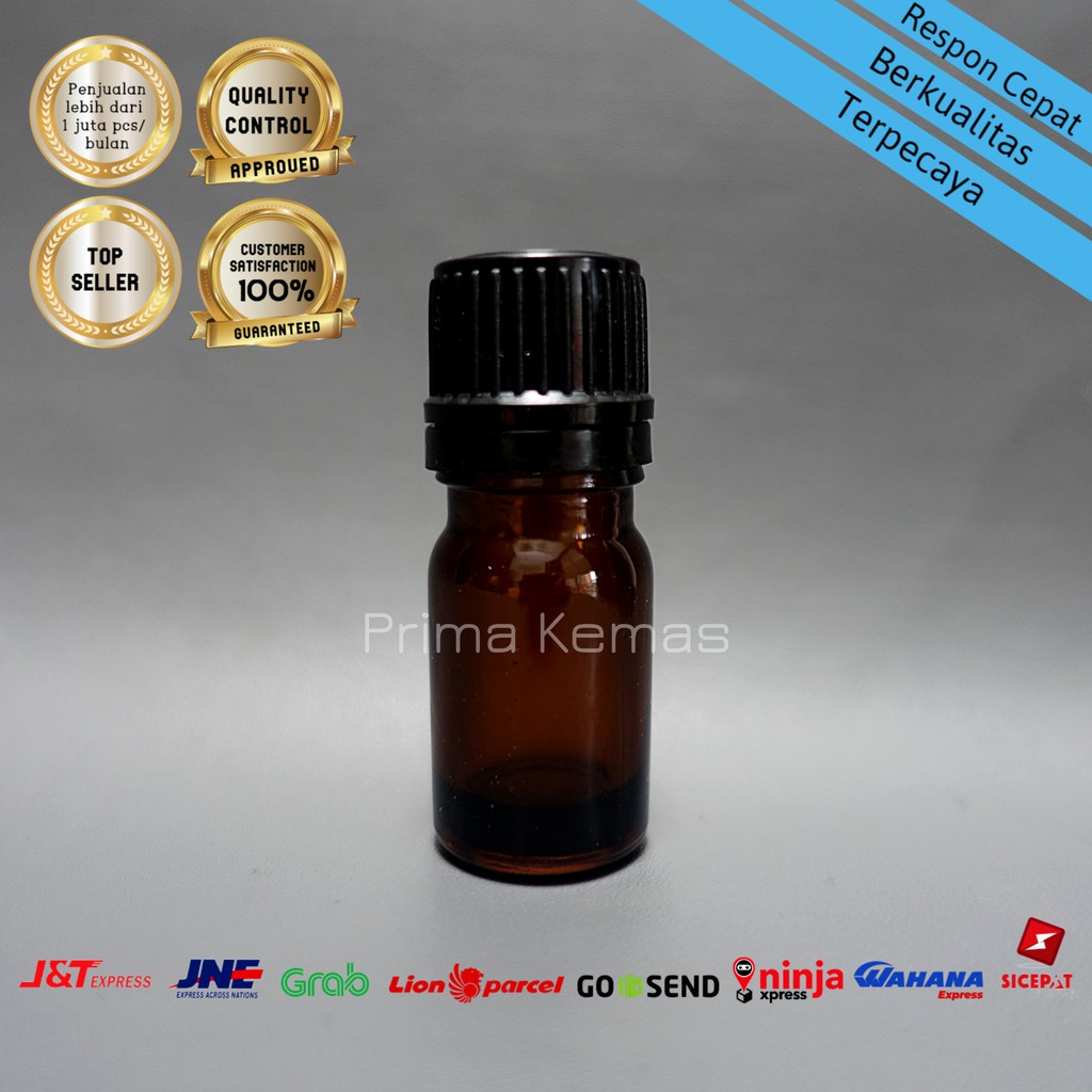 Jual Botol tetes kaca - botol essential oil - botol dropper coklat 5 ml ...