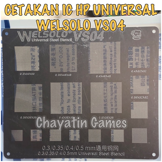 Jual Cetakan IC HP Ponsel Welsolo Type VS04 Universal - Plat Cetakan IC HP Universal Welsolo ...