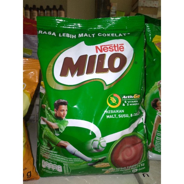 Jual NESTLE MILO ACTIV GO 1KG X 1 SERBUK COKLAT KEMASAN PACK | Shopee ...