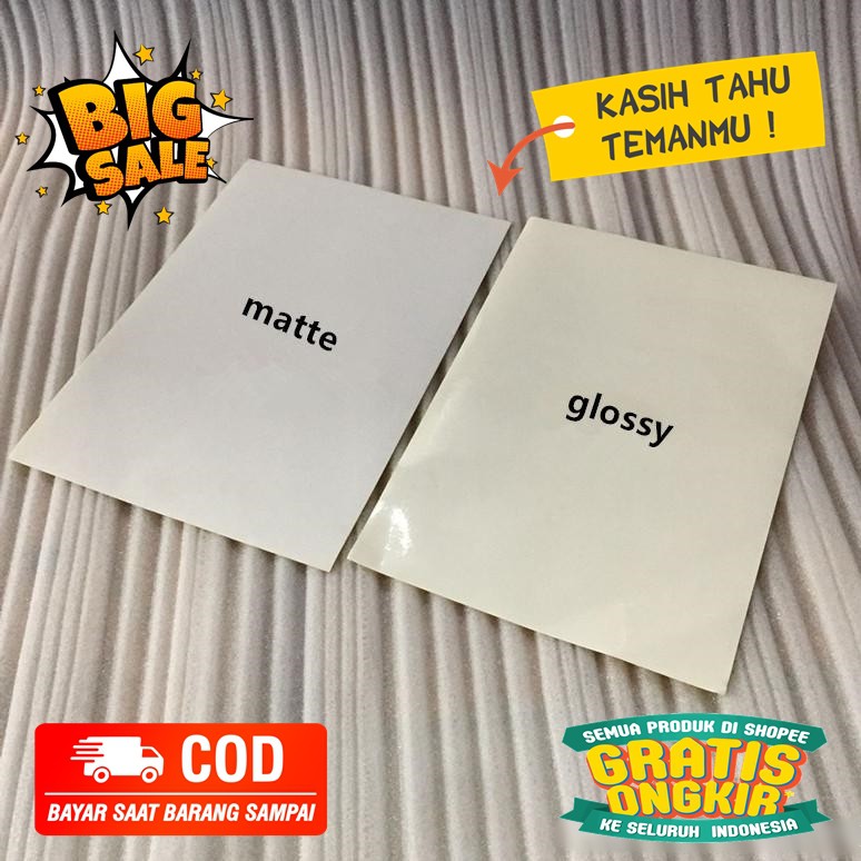 Jual Kertas Stiker Polos A4 Isi 50 Lembar / Sticker Glossy / Sticker ...