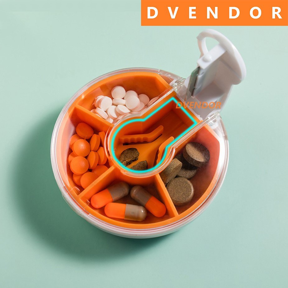 Jual ROUND PILL BOX KOTAK TEMPAT OBAT PIL CAPSULE KAPSUL BULAT 4 ...