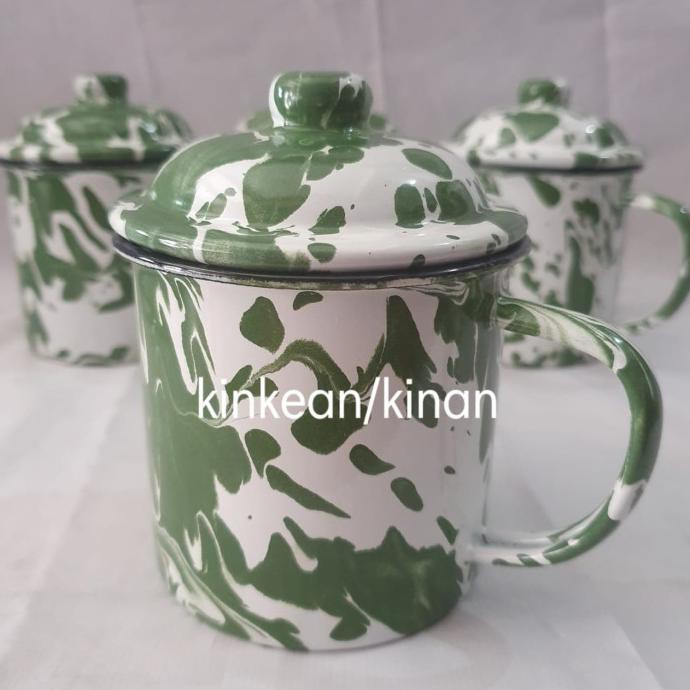 Jual Cangkir Mug Gelas Lurik Enamel Seng Kaleng Jadul Kuno Vintage ...
