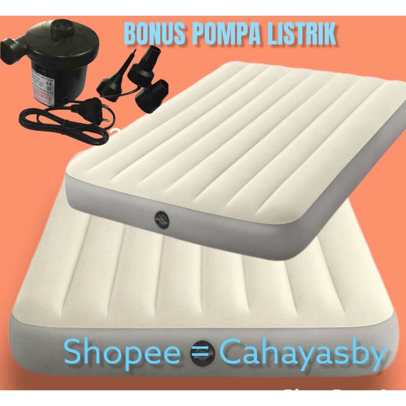 Jual Paket kasur angin Double queen plus pompa Listrik kasur intex ...