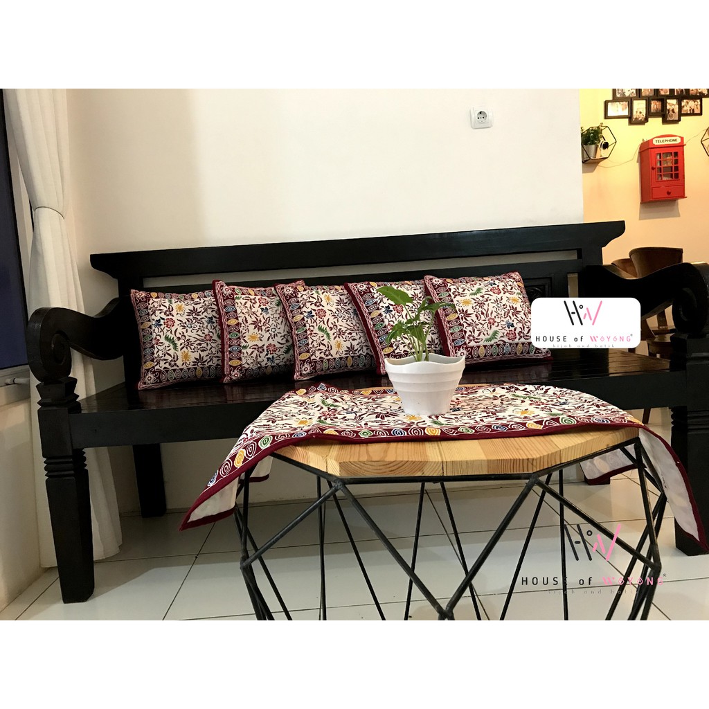 Jual Homedecor Full Set Sarun Bantal Kursi Taplak Meja Tamu Etnik ...