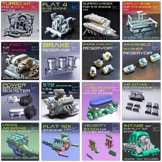 Jual ENGINE 1-24TH FOR MODELKITS AND DIECAST | Shopee Indonesia