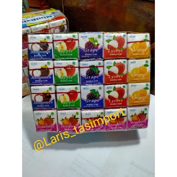 Jual ISI 4 kotak Permen karet Jadul isi Marble Permen tahun 90an ...