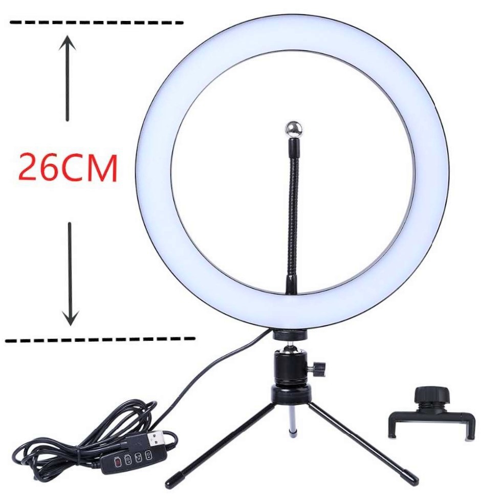 Jual Selfie Ring Light Fill Lampu USB 3 warna LED 26cm Make UP Studio ...