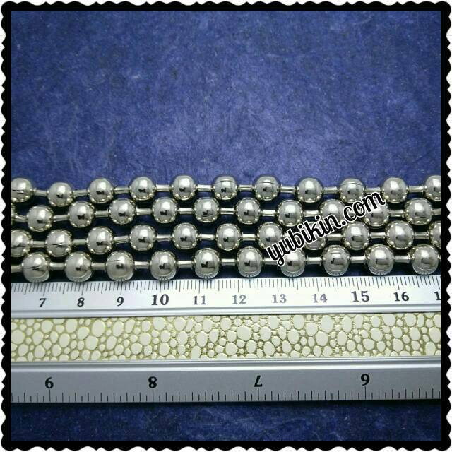 Jual 1 Meter Rantai Biji Lada 8mm Bahan Besi Warna Silver Rantai Merica ...