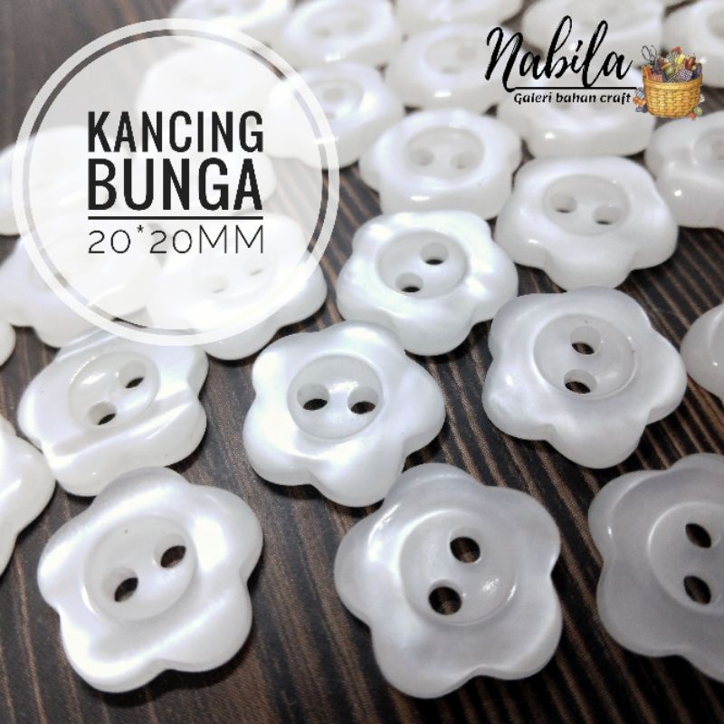 Jual (12pcs) Kancing Bunga Bening Dop ukuran 12mm Bahan Craft Kerajinan ...