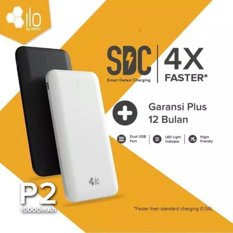 Jual Ilo P2 10000 Mah Powerbank Garansi Resmi Hippo Power Bank 3 Tahun ...