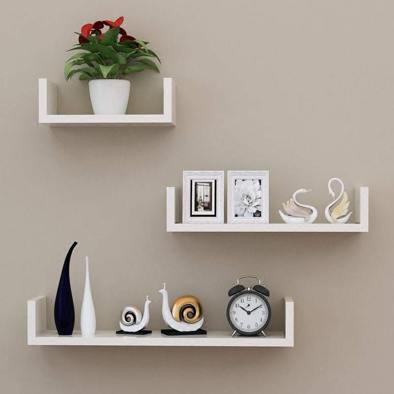 Jual RAK AMBALAN BENTUK U - floating shelf rak tempel pajangan dinding ...