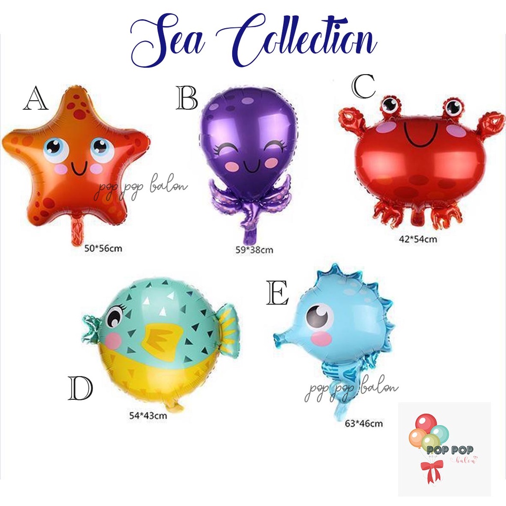 Jual Balon Foil Sea Collection – Ikan Gurita Kepiting Kuda Laut Bintang ...