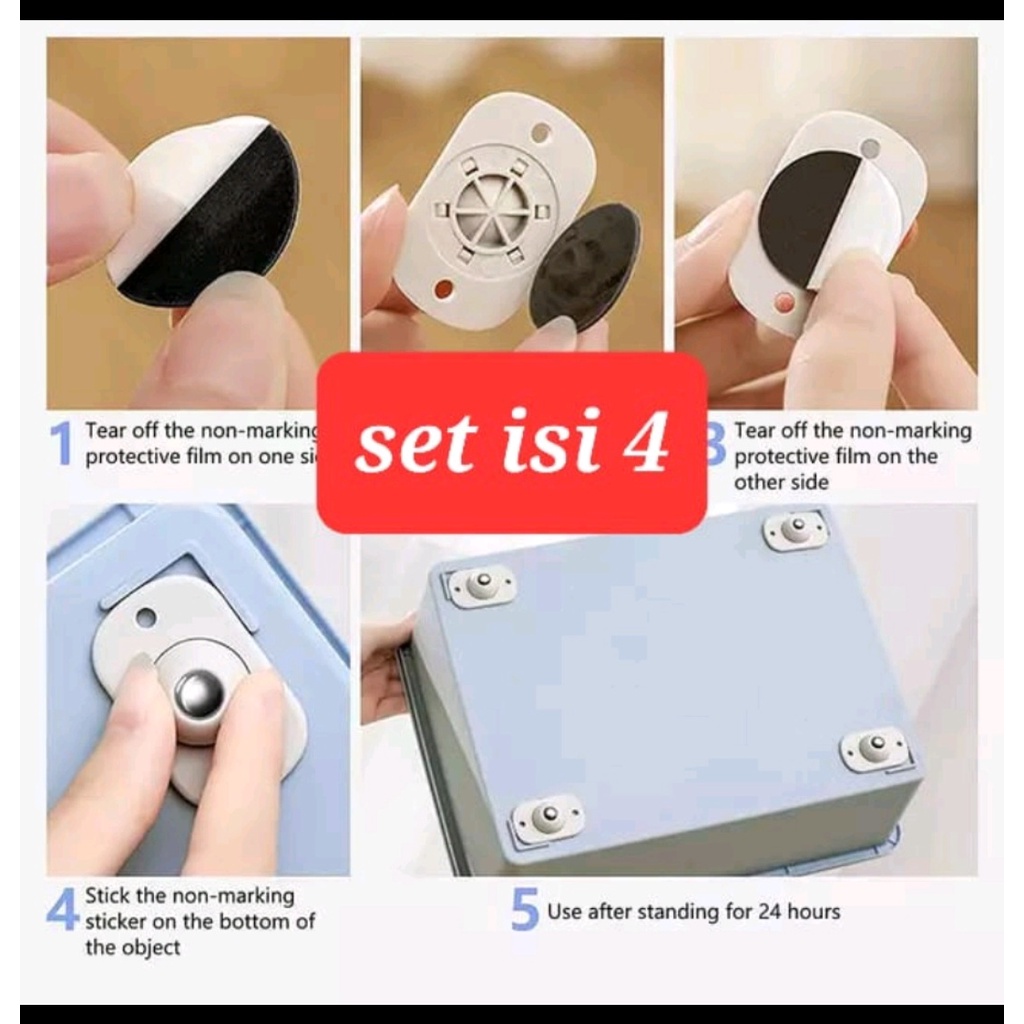 Jual Roda tempel set isi 4 roda tempel mini roda tempel serbaguna roda ...