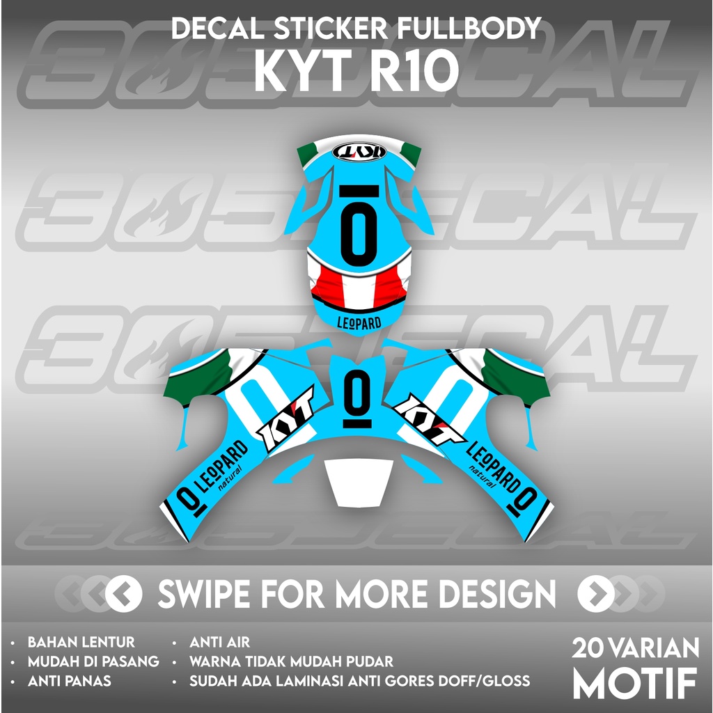 Jual Decal Sticker Helm KYT R10 Part 1 Decal helm Decal sticker ...