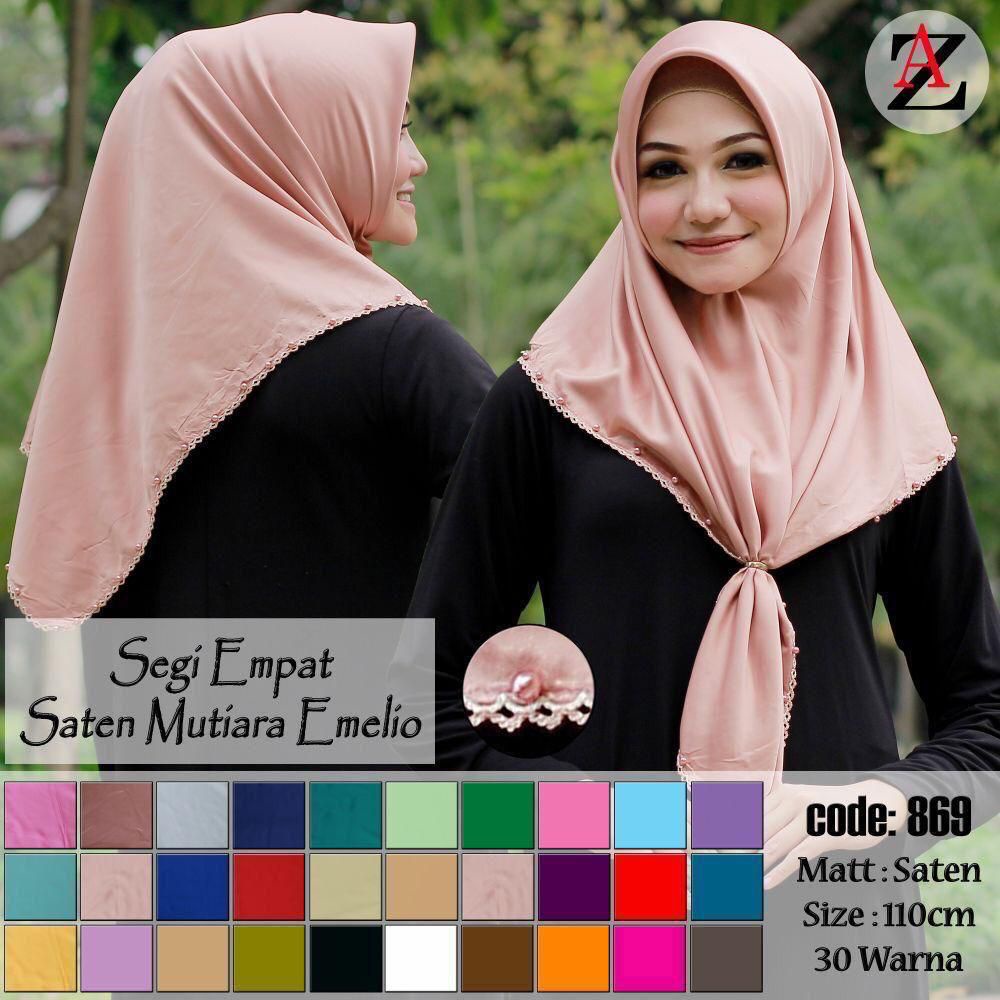 Jual Kerudung Segiempat Satin Mutiara Emelio | Shopee Indonesia