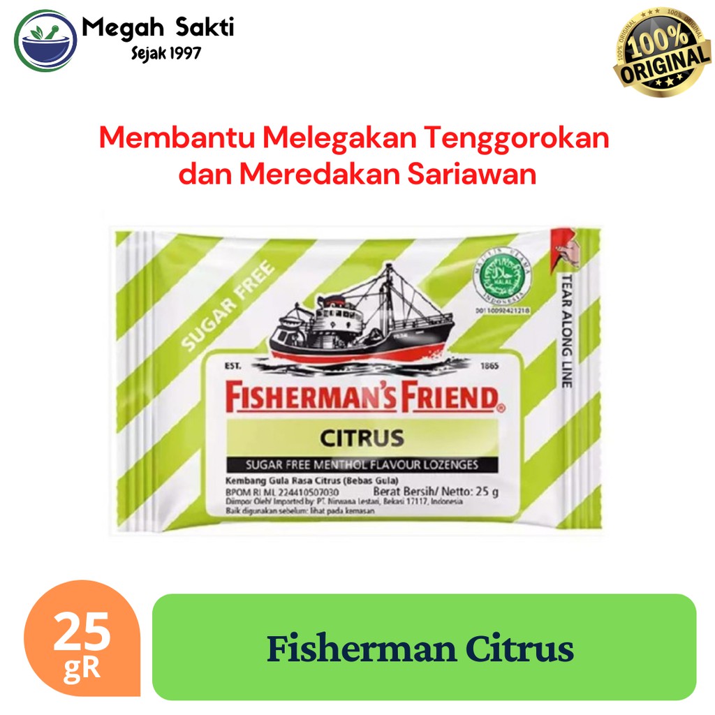 Jual MGS - Permen Fisherman's Friend Citrus Sugar Free 25gR | Permen ...